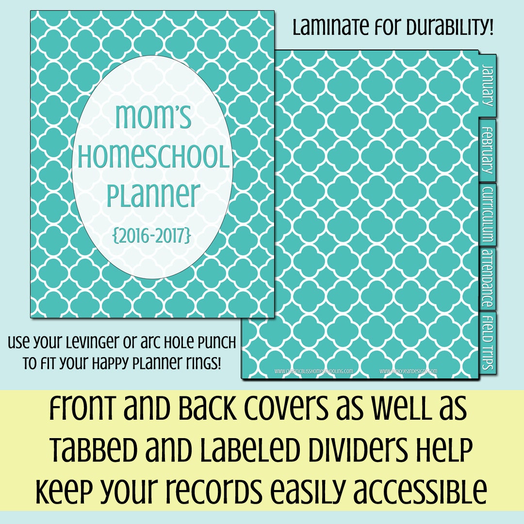UNDATED Homeschool Planner Printable in Classic or Large HAPPY PLANNER ...