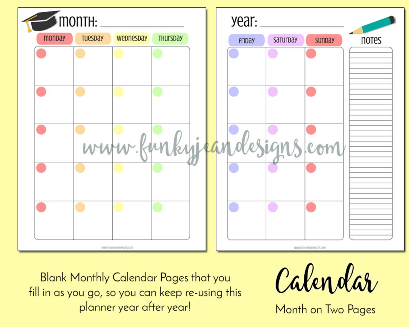 Rainbow Themed Homeschool Planner (letter Size - Will Fit Large Happy ...