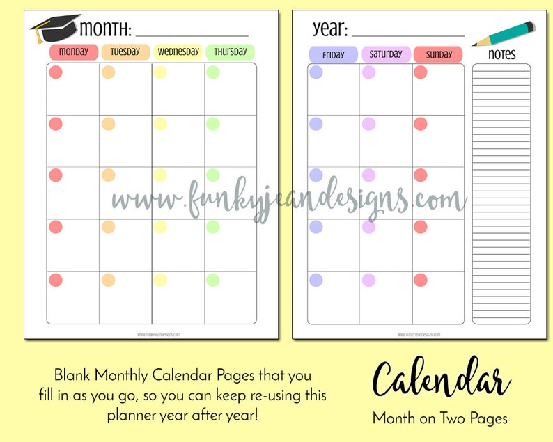 Rainbow Themed Homeschool Planner (letter Size - Will Fit Large Happy ...