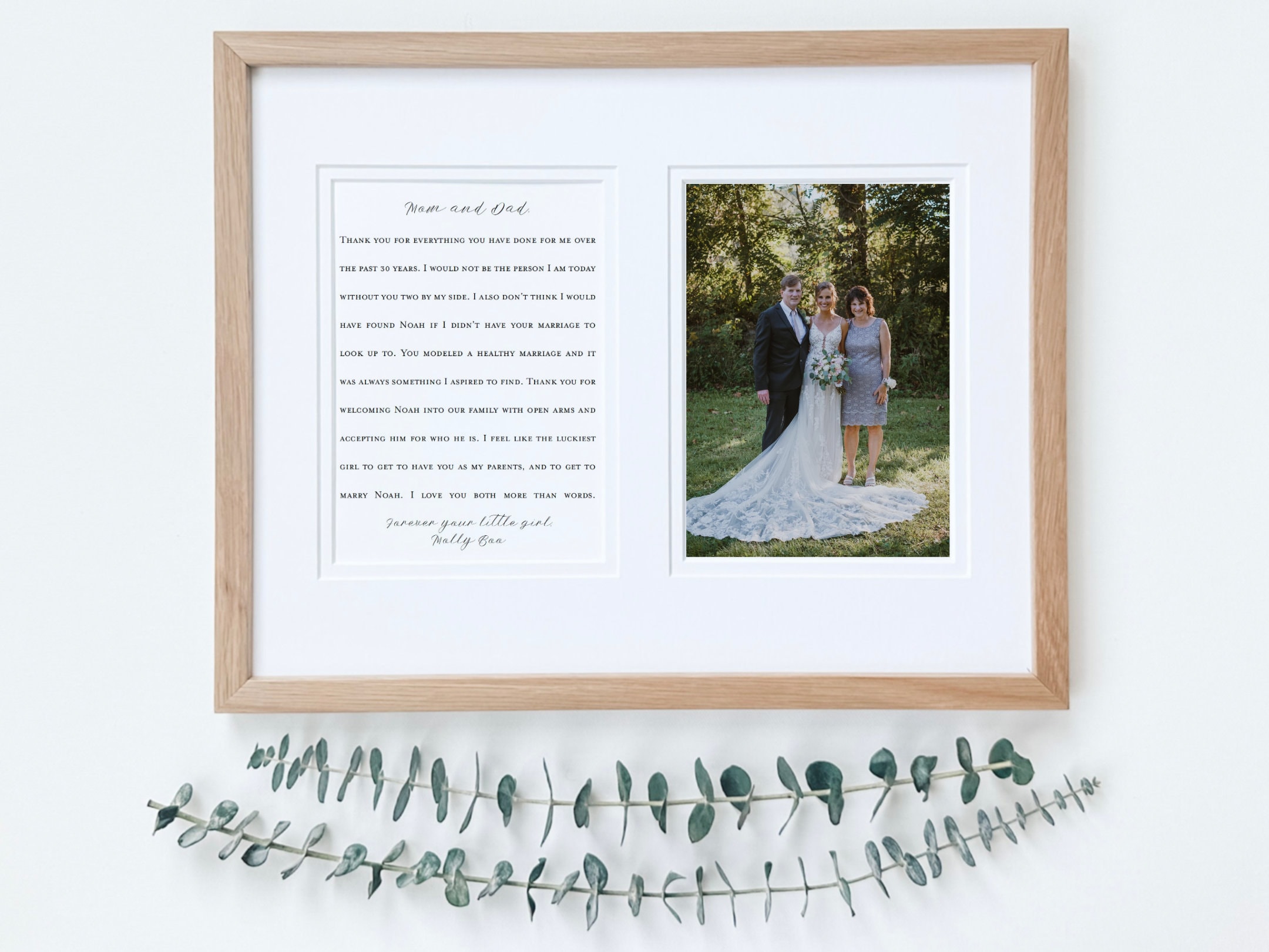 Wedding Thank You Letter to Parents, Parents of the Groom Gift, Gift ...