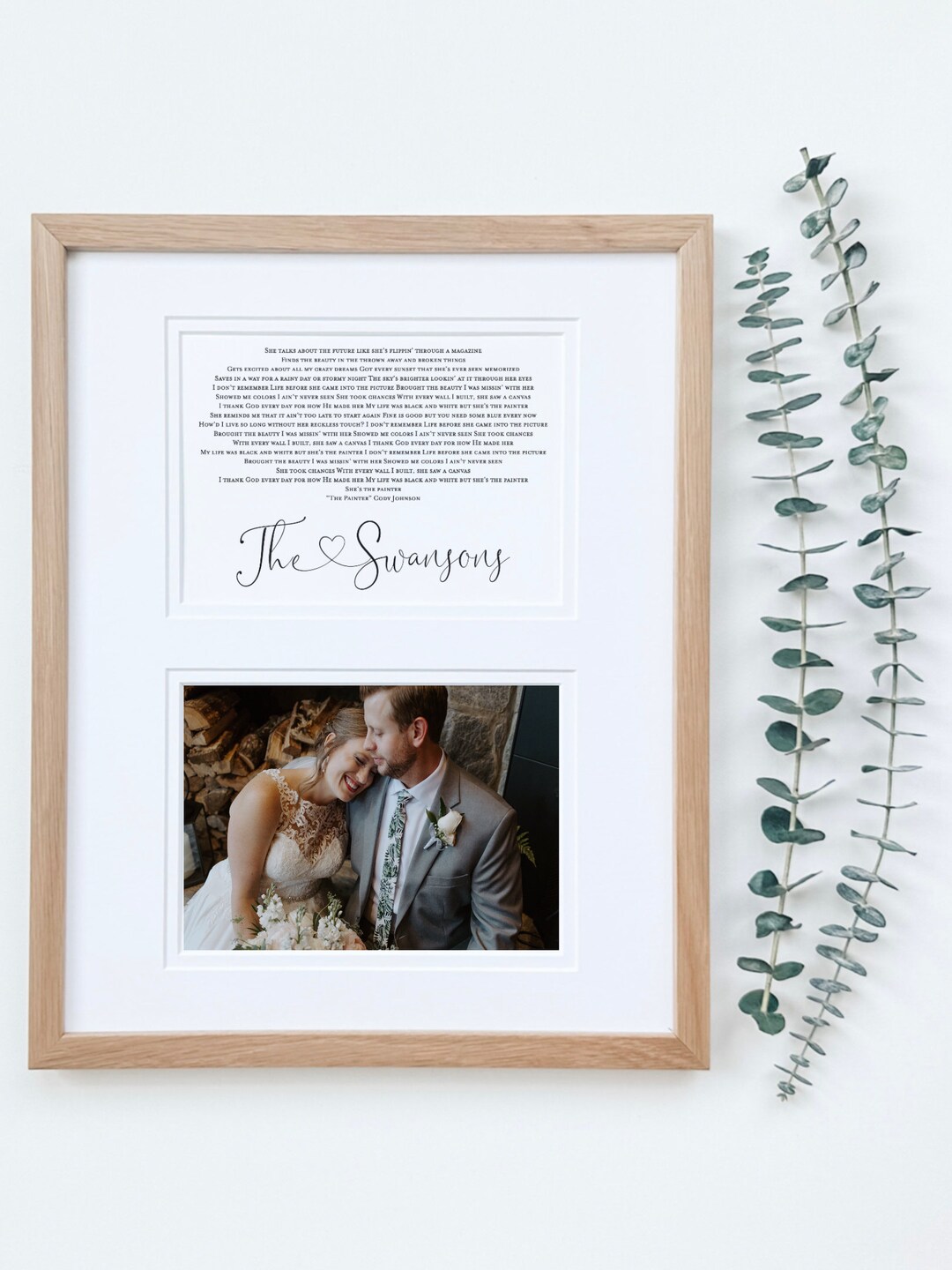 Framed Wedding Gift for the Couple, Framed Wedding Vows With Wedding ...