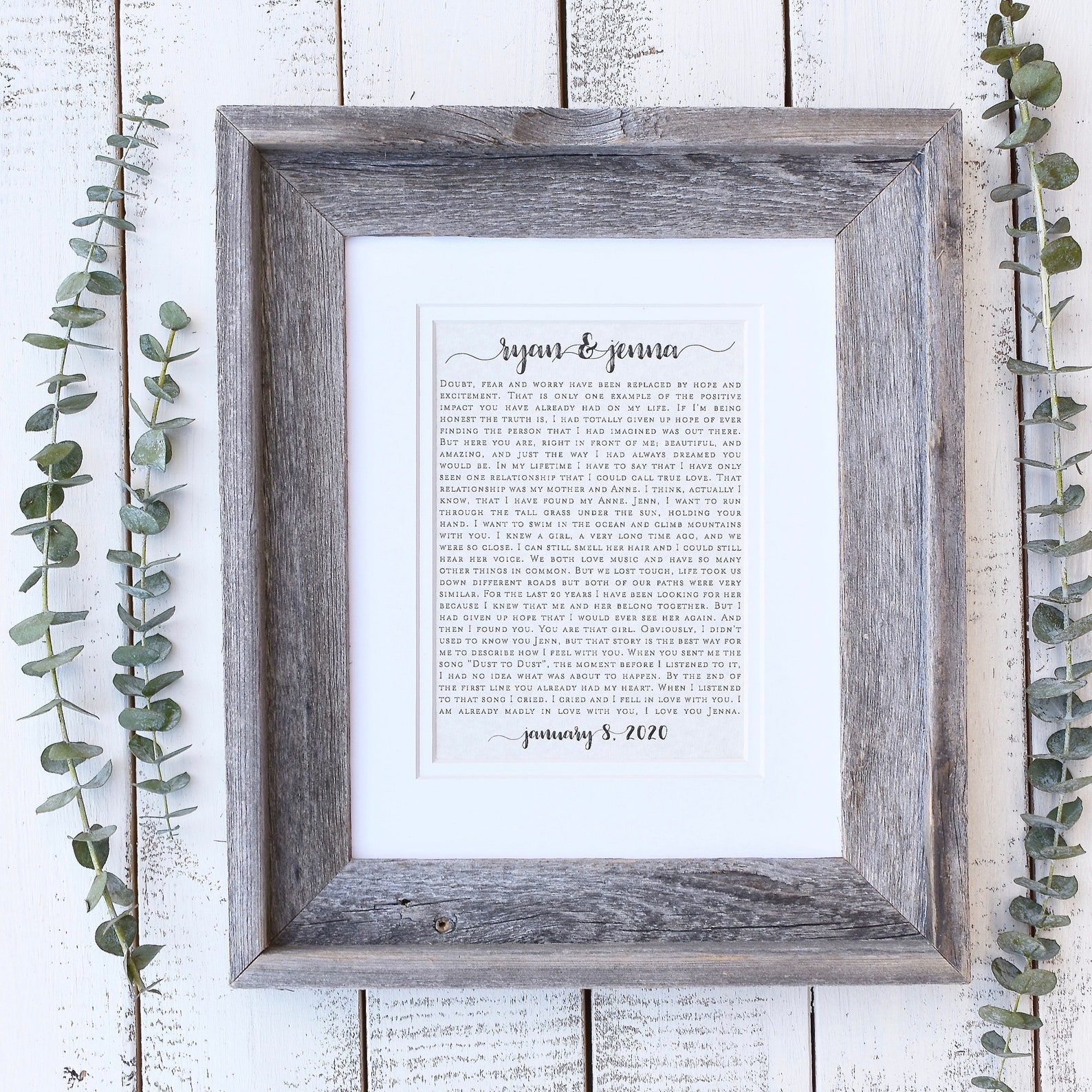 Custom Framed Song Lyrics With Names or Wedding Date Wedding | Etsy