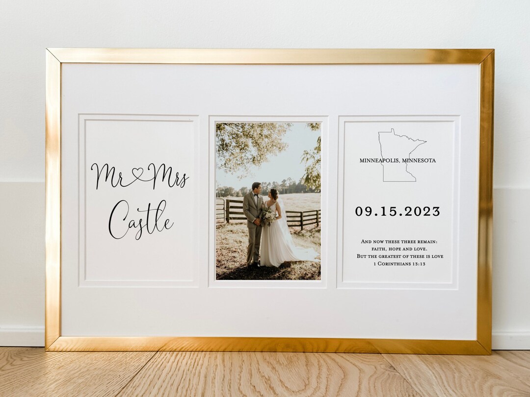 Unique Gift For Wife Framed Wedding Location Framed Wedding Date