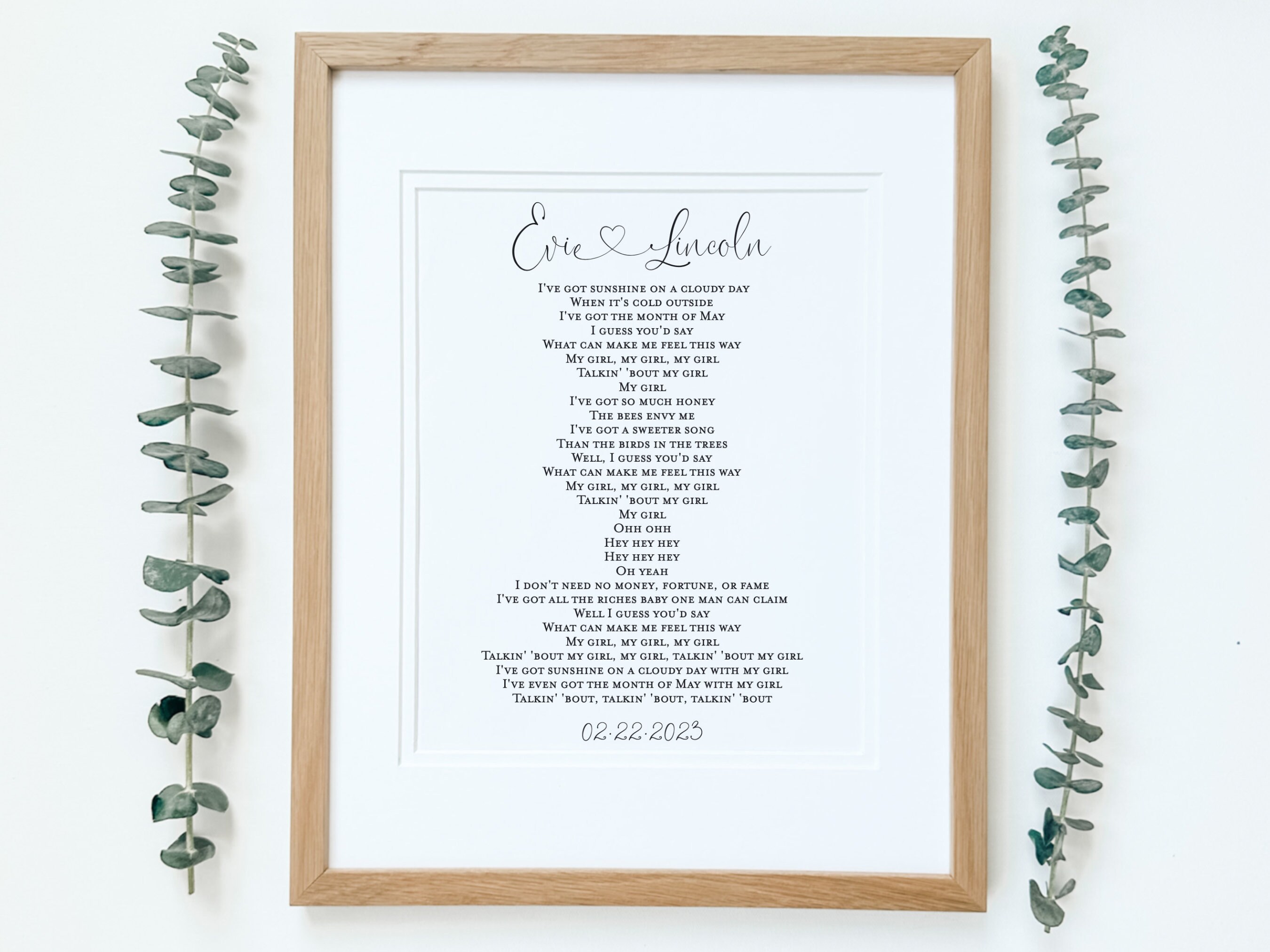 Personalized Wording for Any Occasion in a Solid Wood Frame With Double ...