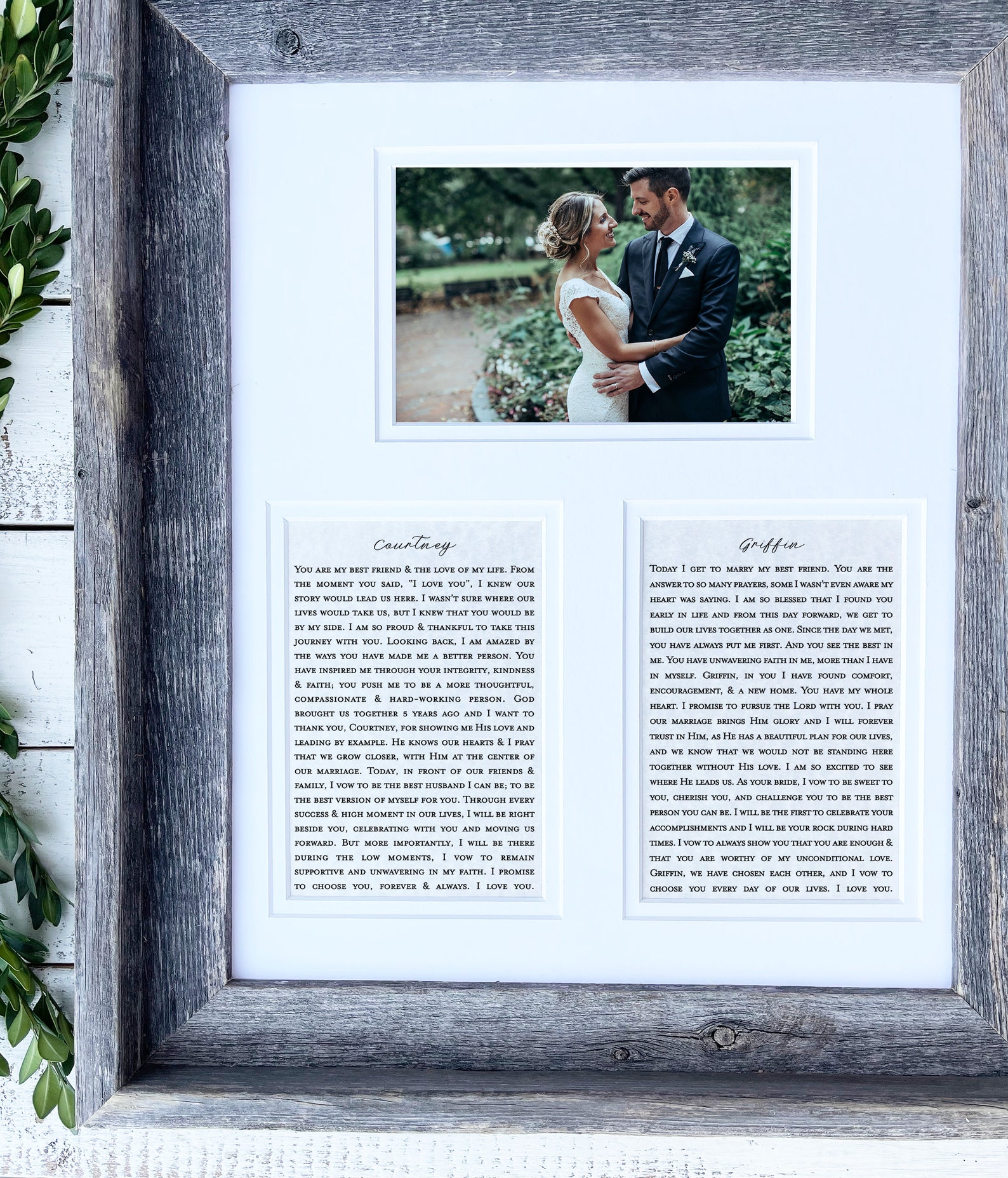 Personalized Picture Frame Wedding Vows Wedding Keepsake | Etsy