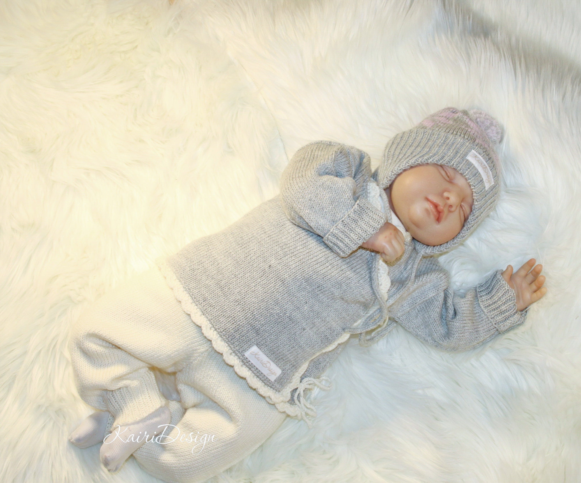 MACHINE KNITTING Pattern- Baby Knitted Set With Pants and Jacket ...