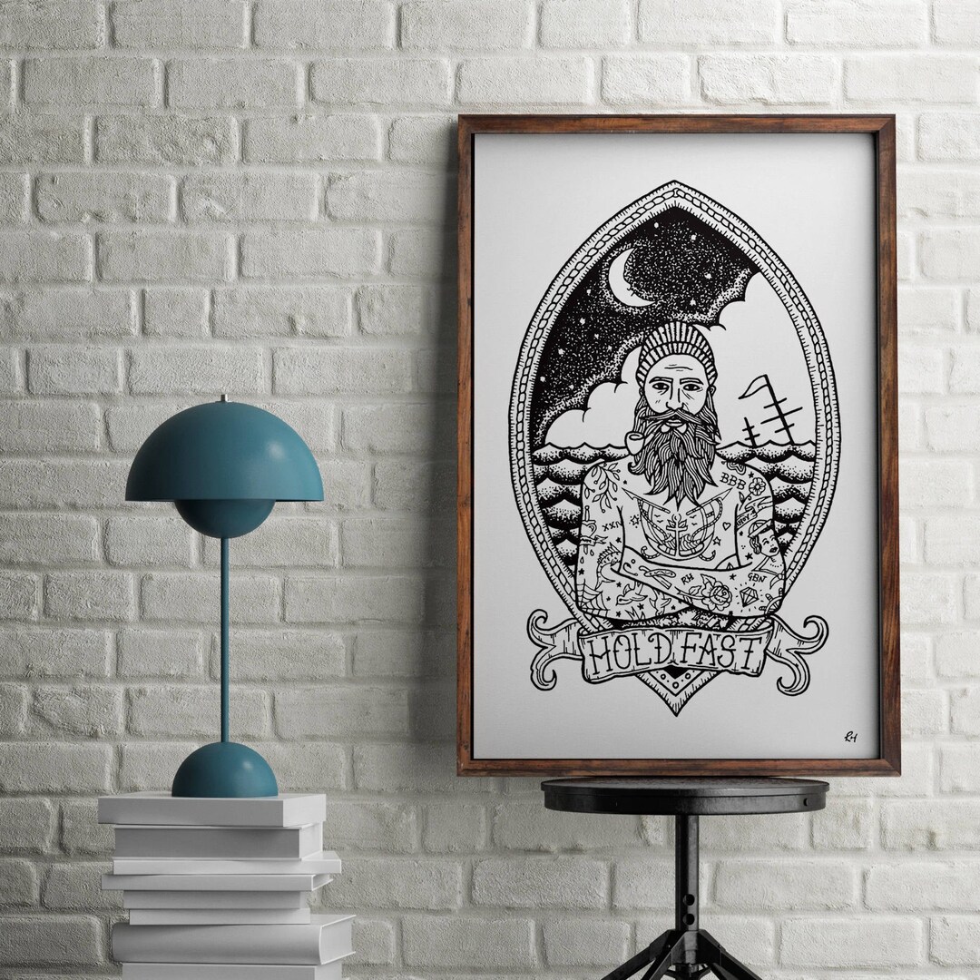 Hold Fast Sailor - Original Hand Drawn Artwork Print - Etsy