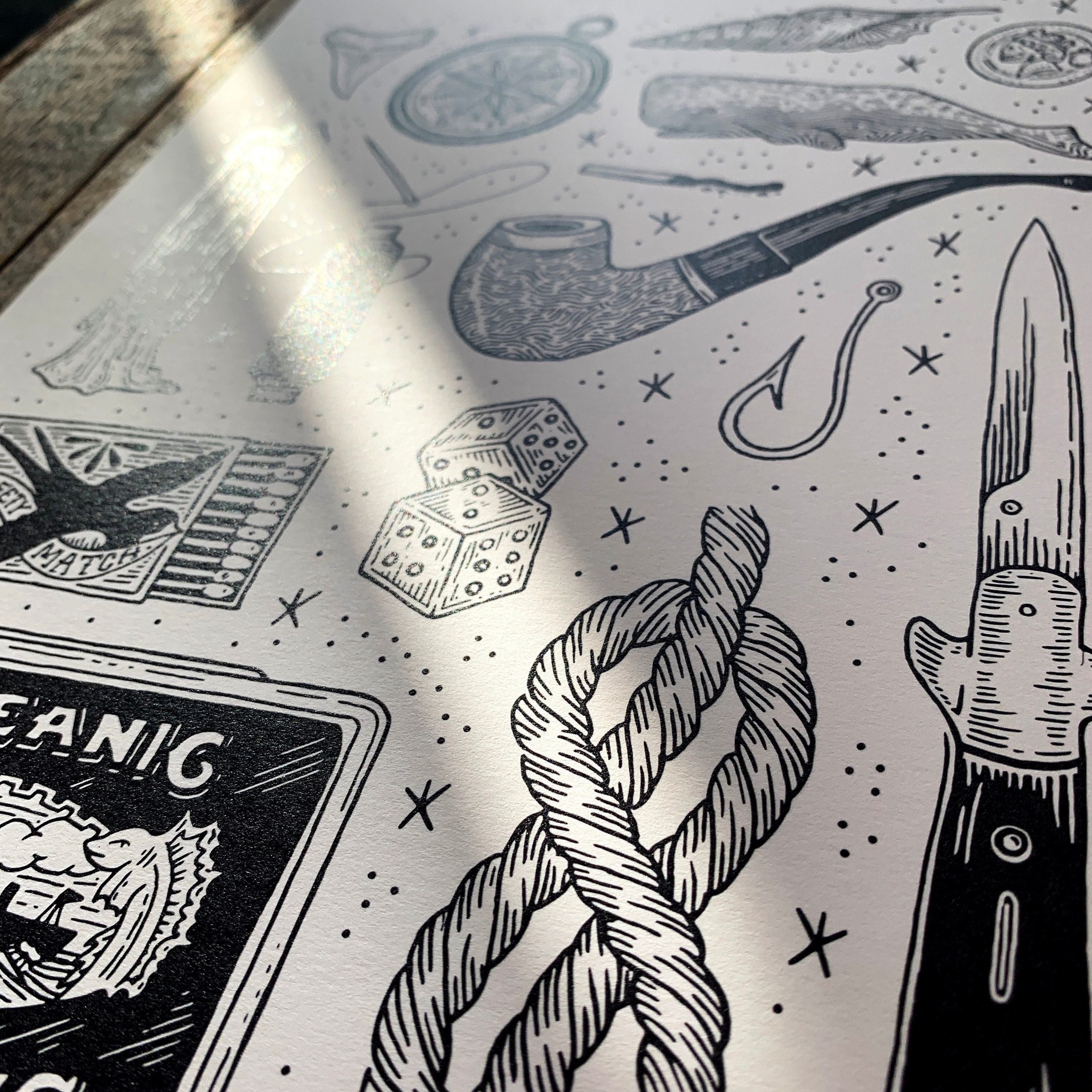 Sea Chest - Nautical Tattoo Flash-sheet - Original Hand Drawn Artwork ...