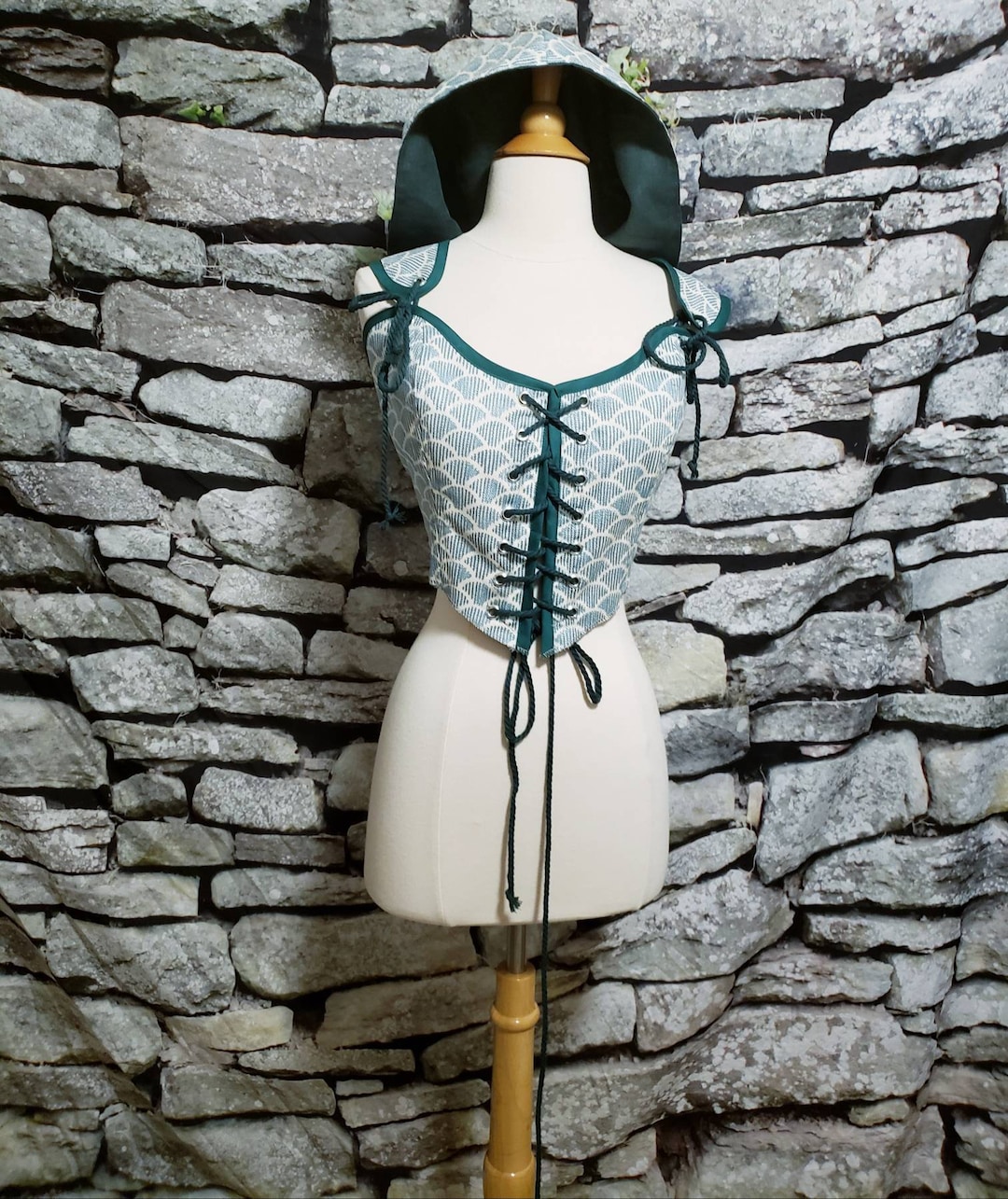 45% OFF! 33" Bar Maid Bodice With Hood in Green Shells - Etsy