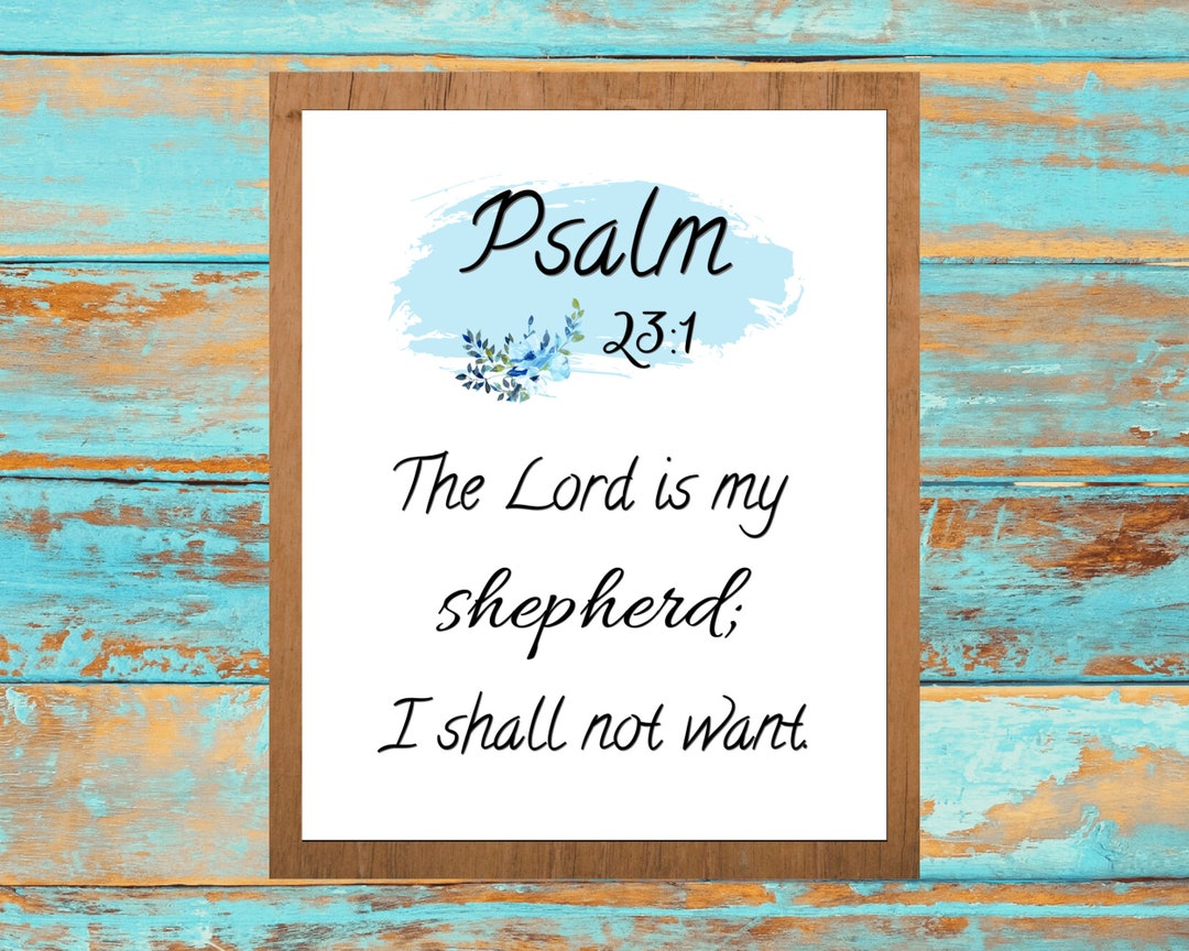 Psalm 23:1, Bible Verse Wall Art, Scripture Wall Art, Printable Wall ...