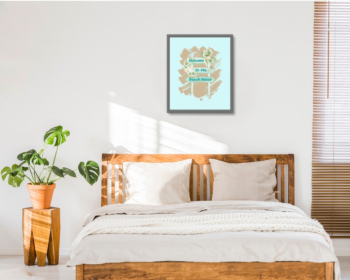 Welcome Beach House, Wall Art Printable, Printable Home Decor, Welcome ...