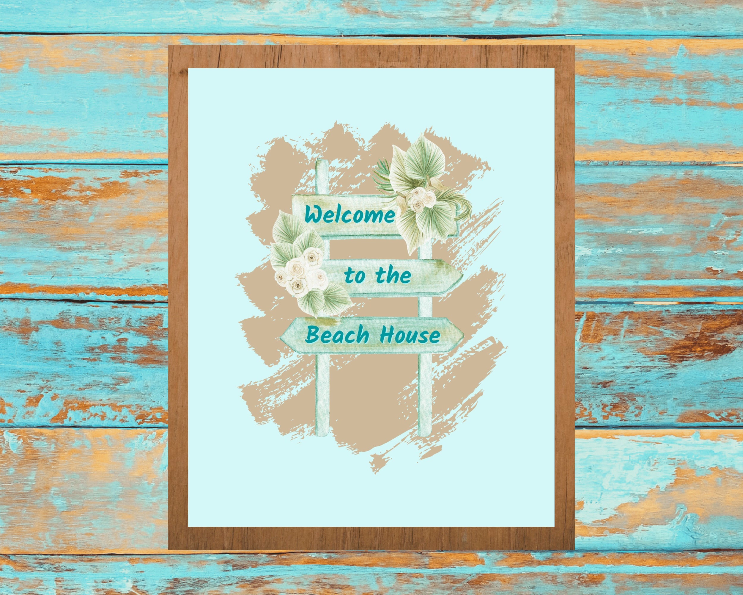 Welcome Beach House, Wall Art Printable, Printable Home Decor, Welcome ...