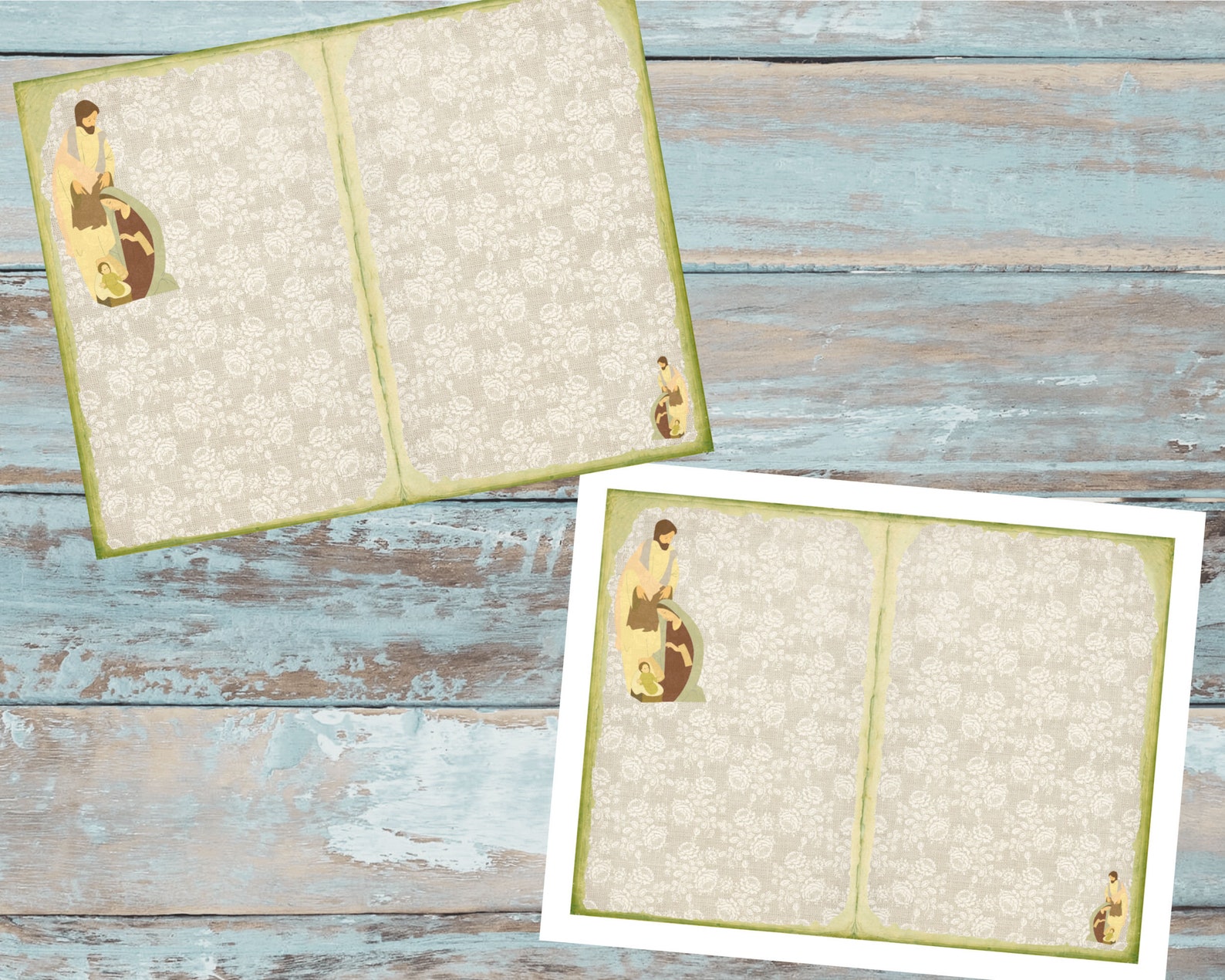 Nativity Burlap Lace Printable Journal Kit, Burlap Lace Paper, Bookmark ...