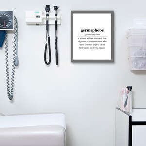 Germophobe Definition, Printable Art, Awareness Sign, Doctor Office ...