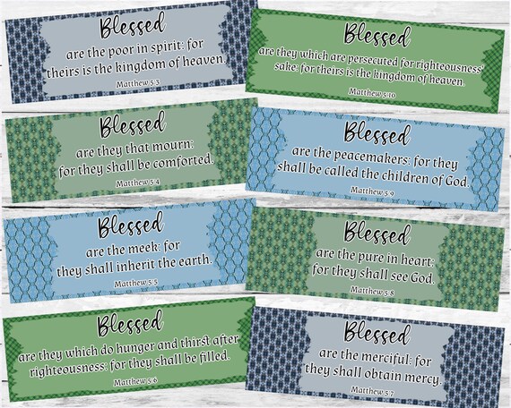 Beatitude Bible Verse Printable Bookmarks for Men Boys Sermon | Etsy
