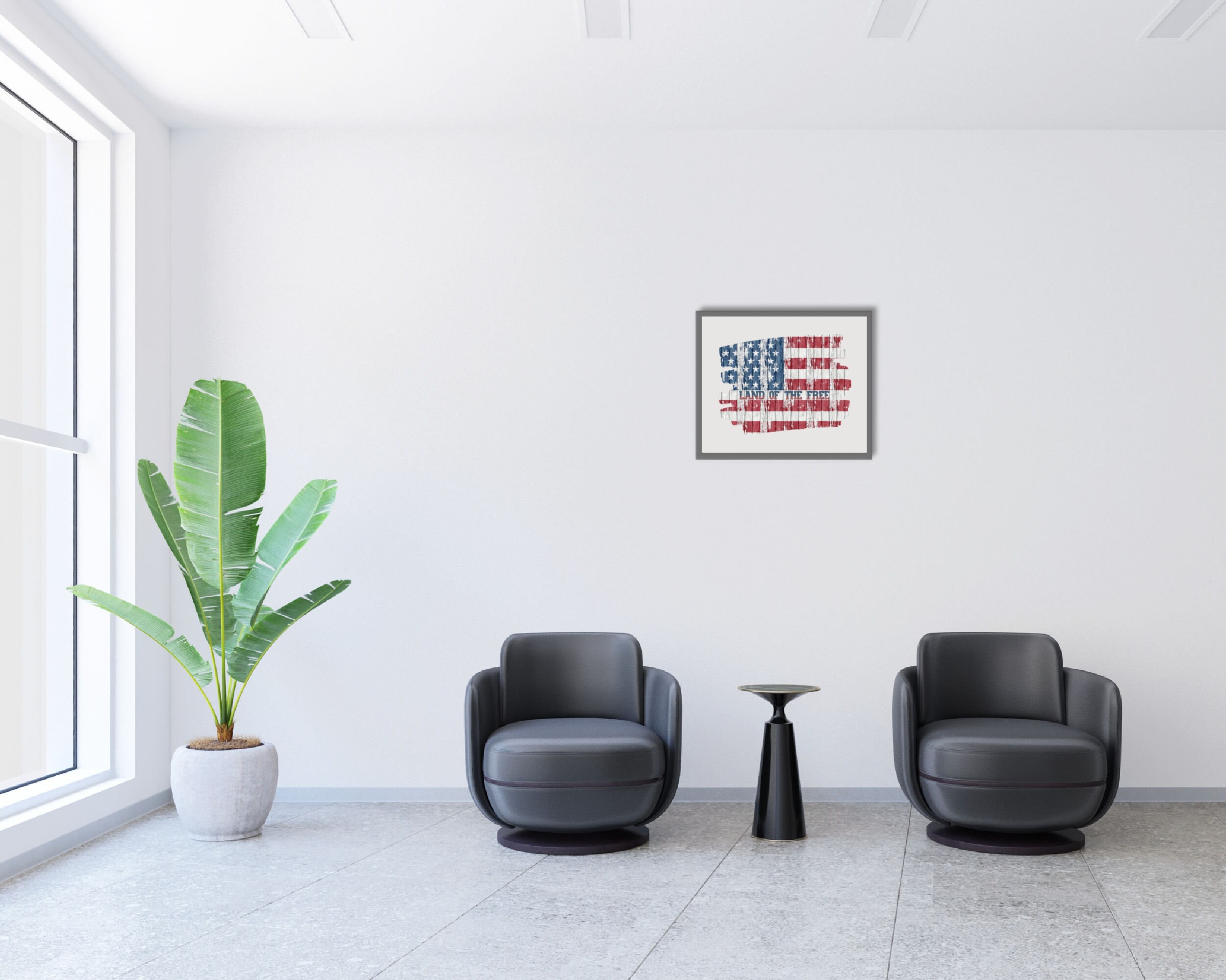 Land of the Free, Printable Wall Art, Stars and Stripes, Weathered ...