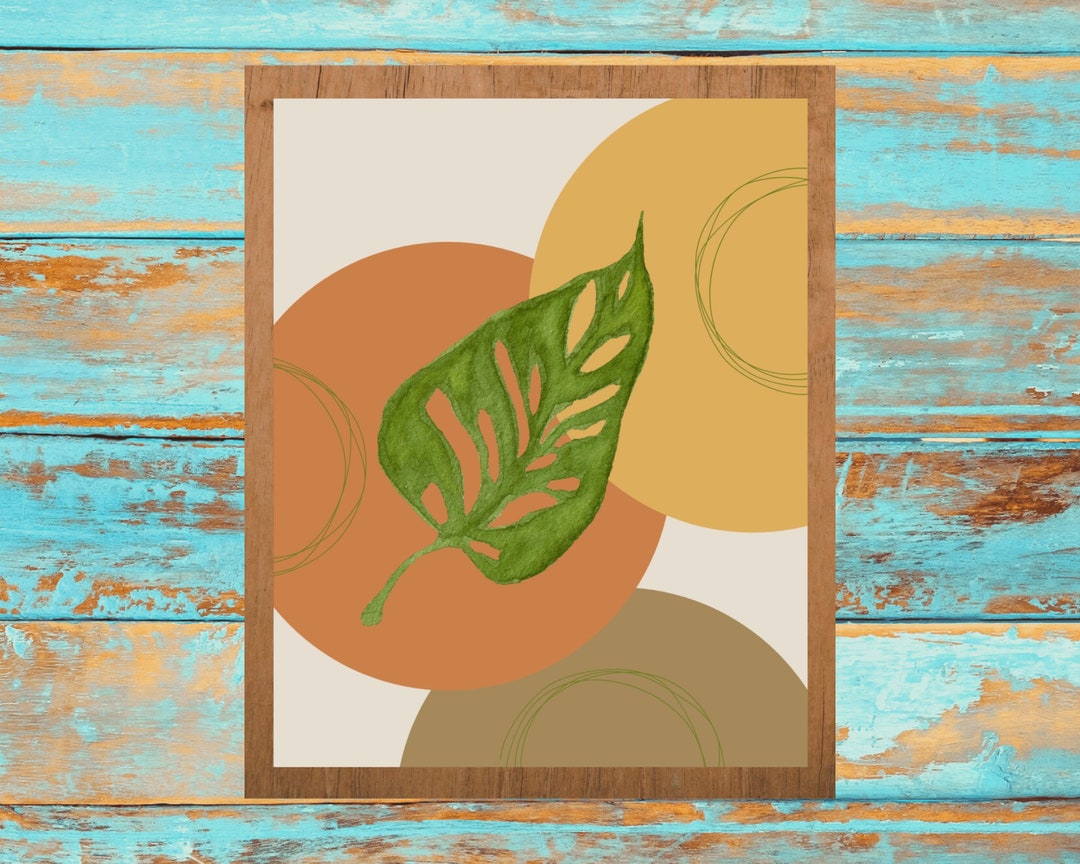 Tropical Leaf Print, Printable Art, Leaf Wall Art, Boho Leaves Décor ...