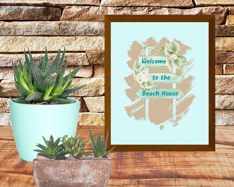 Welcome Beach House, Wall Art Printable, Printable Home Decor, Welcome ...
