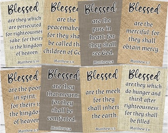 Printable Ink Saver Beatitude Bible Verses Sermon on the Mount ...