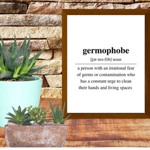 Germophobe Definition, Printable Art, Awareness Sign, Doctor Office ...