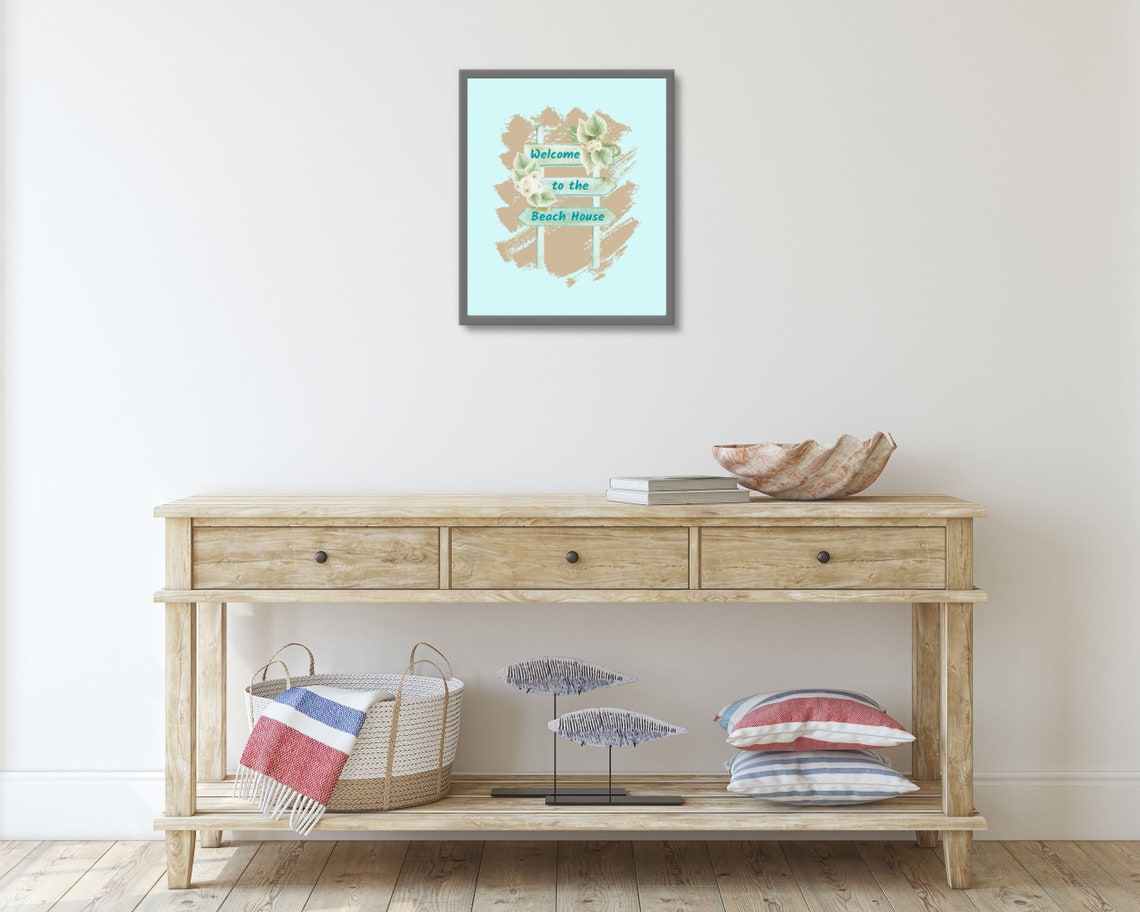 Welcome Beach House, Wall Art Printable, Printable Home Decor, Welcome ...