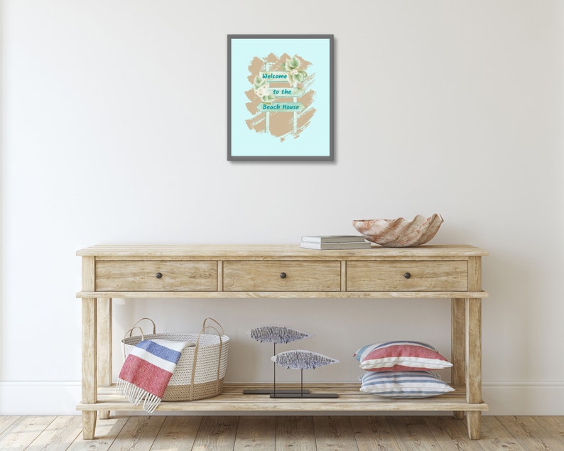 Welcome Beach House, Wall Art Printable, Printable Home Decor, Welcome ...