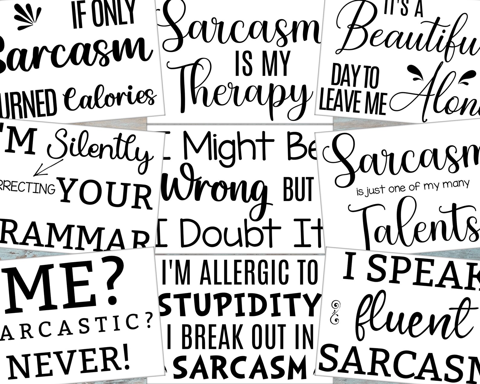 Printable Ink Saver Sarcastic Snarky Funny Cards - Etsy