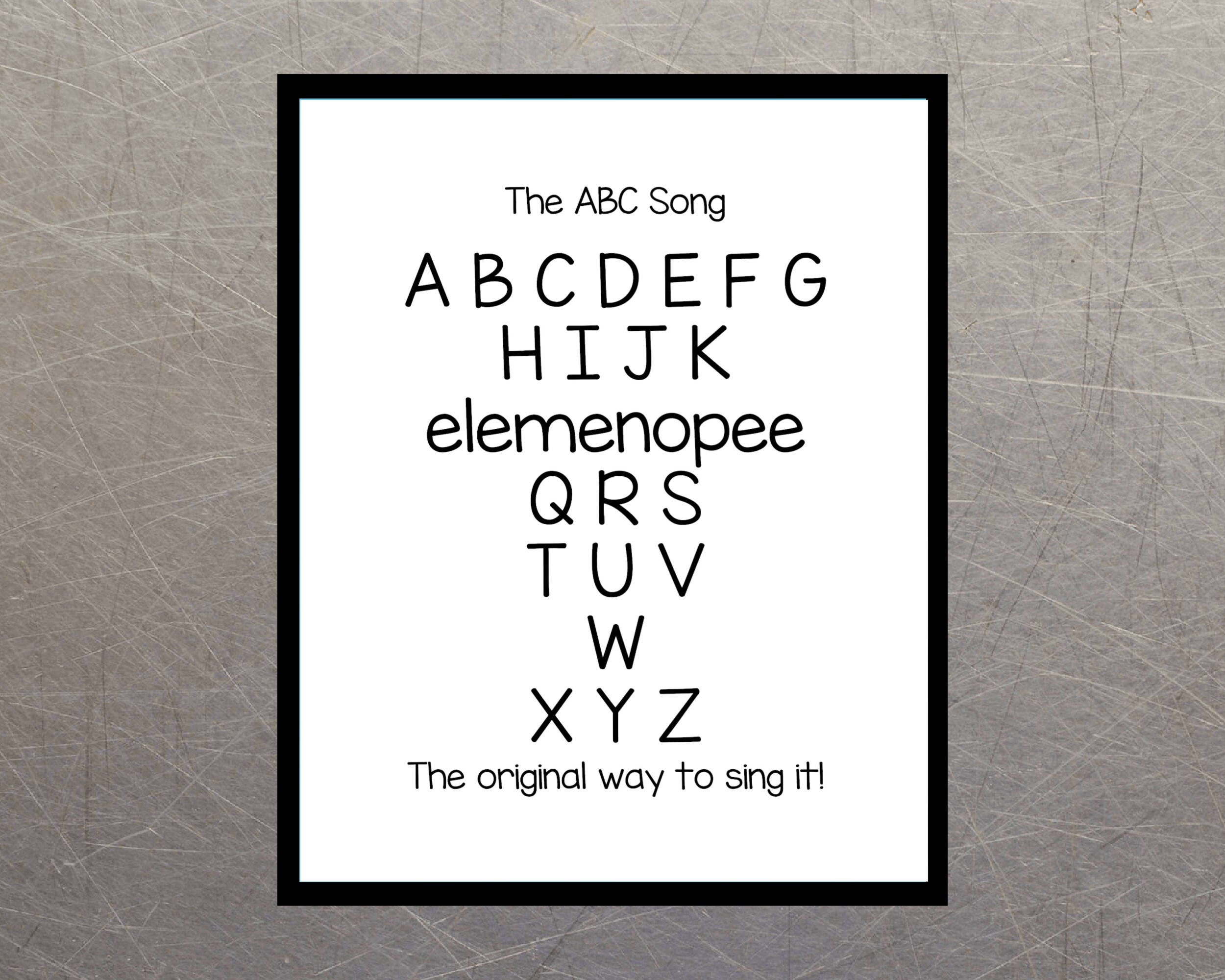 Printable the ABC Song Wall Art Sign Poster - Etsy
