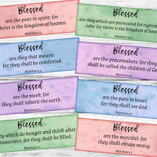 Beatitude Bible Verse Printable Bookmarks for Men Boys Sermon - Etsy