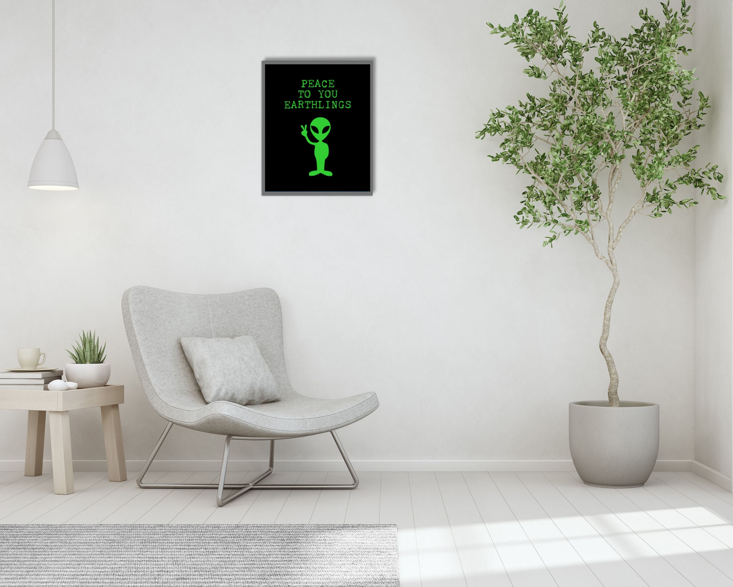 Alien Peace Sign Poster, Peace to You Earthlings, Printable Wall Art ...