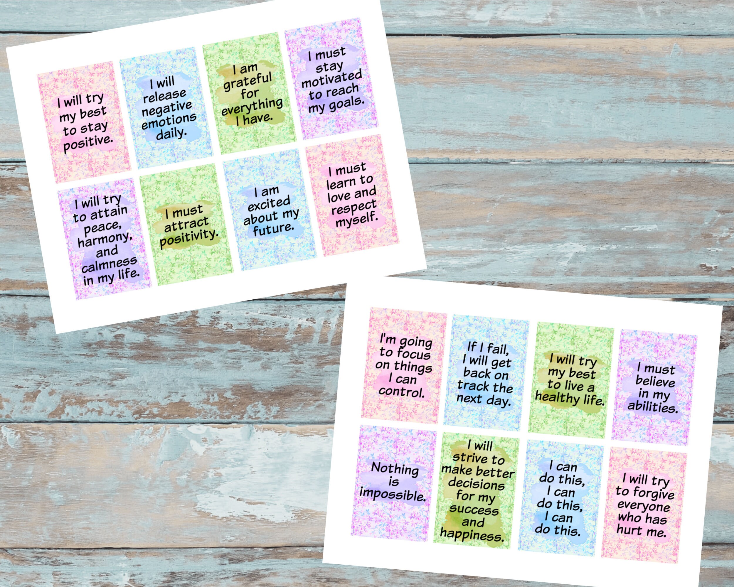 Printable Flowers Affirmation Cards, Lunch Box Notes, Encouragement ...