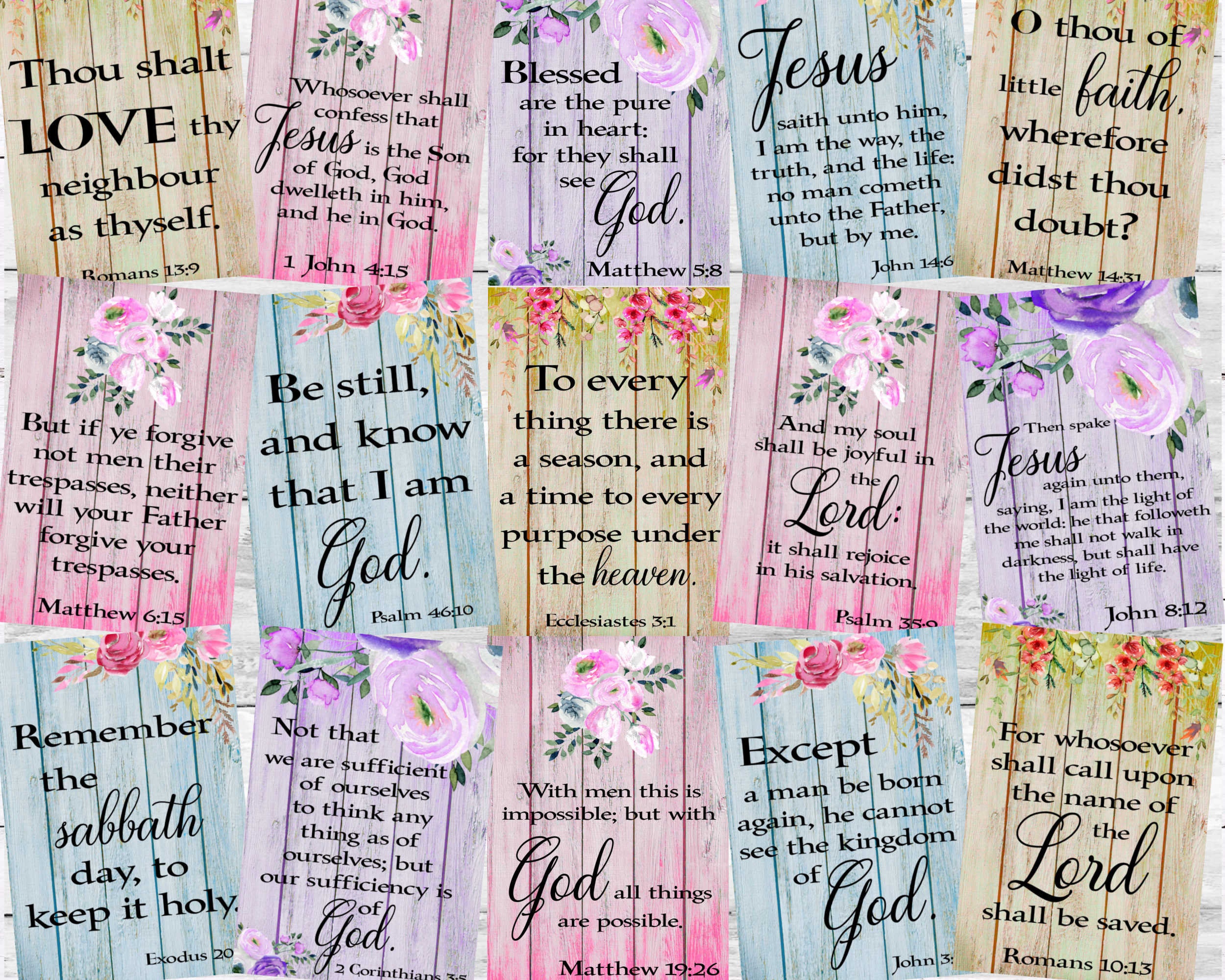 Bible Verse Printable Cards, Lunch Box Notes, Printable Scripture Cards ...