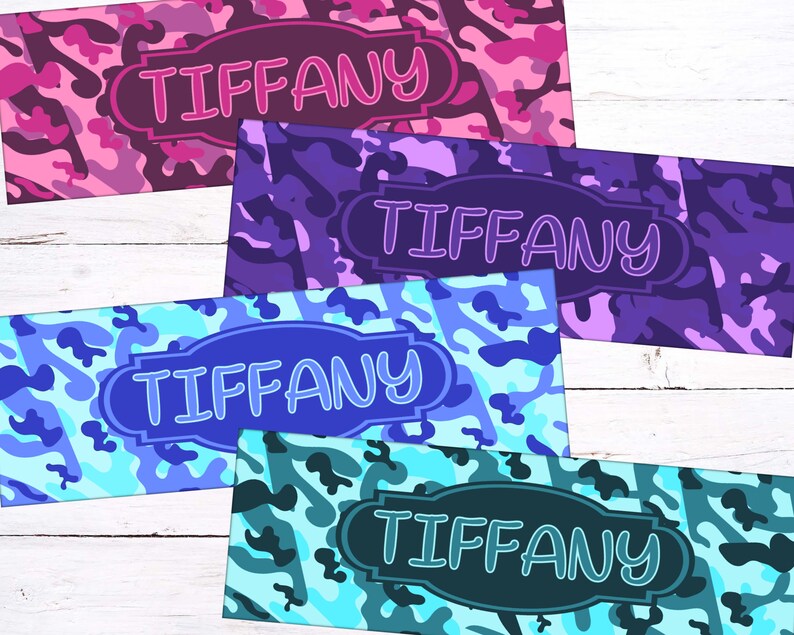 Custom Printable Camo Bookmarks, Personalized Bookmarks, Custom Name ...