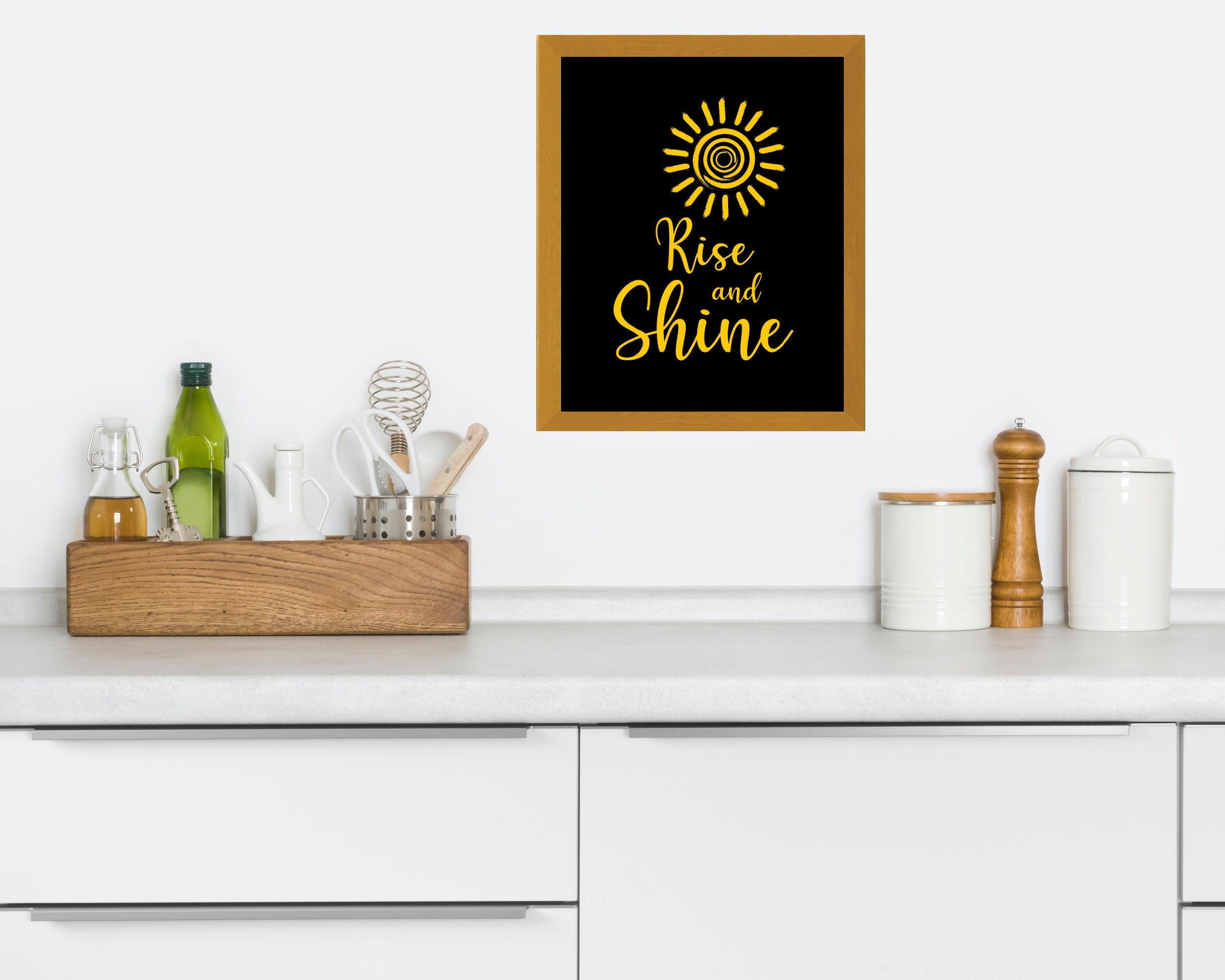 Rise and Shine Sign, Printable Art, Farmhouse Kitchen Décor, Sunshine ...