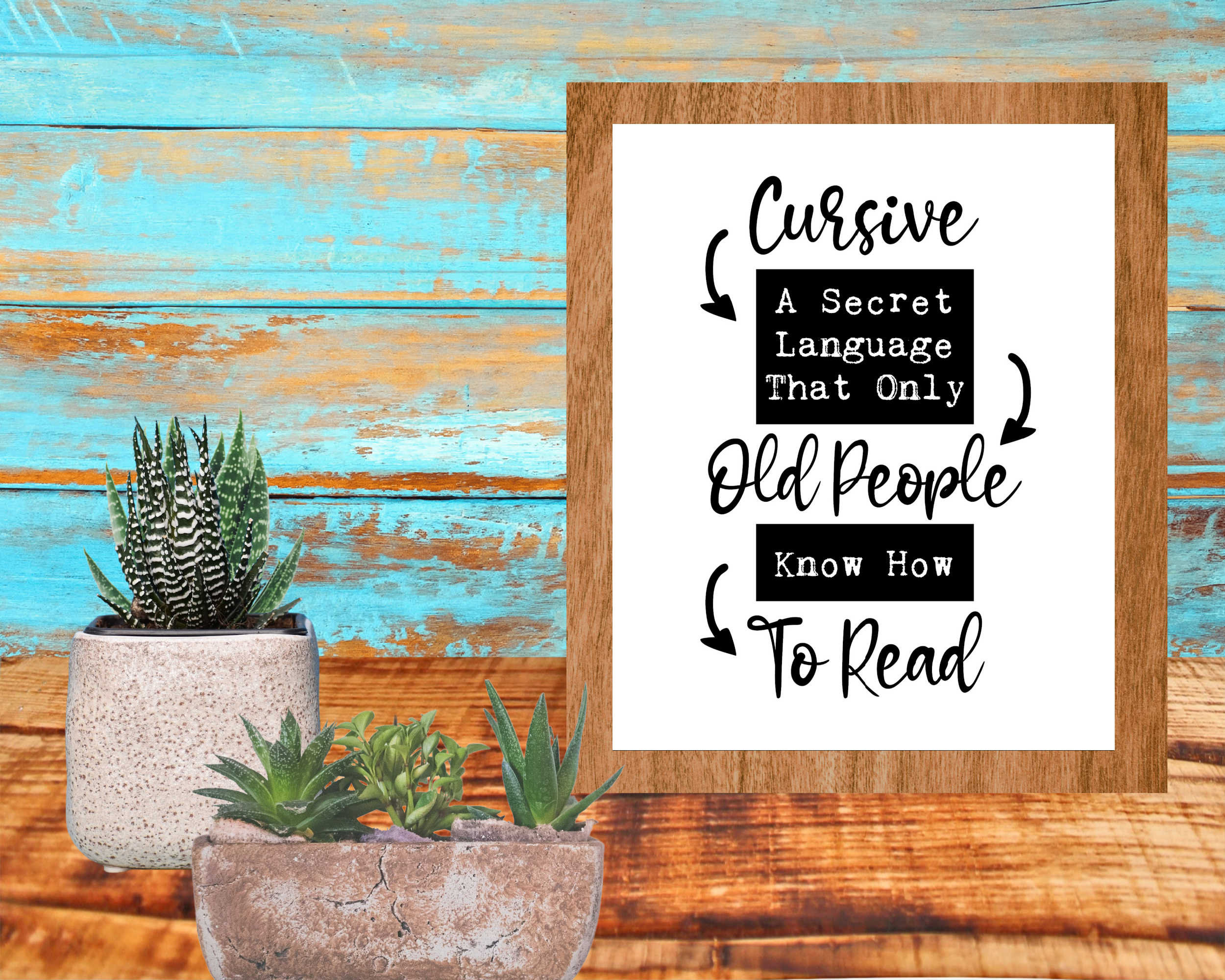 Cursive Sign, Secret Language, Printable Wall Art, Funny Quote Wall Art ...