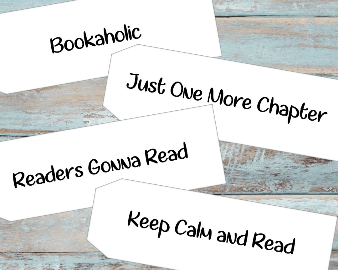 Printable Ink Saver Bookmarks for Book Lovers Readers With Quotes ...