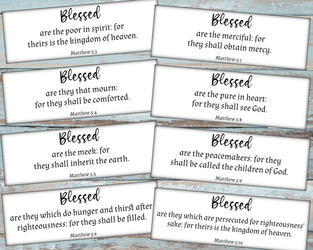 Printable Ink Saver Beatitude Bible Verse Sermon on the Mount Scripture ...