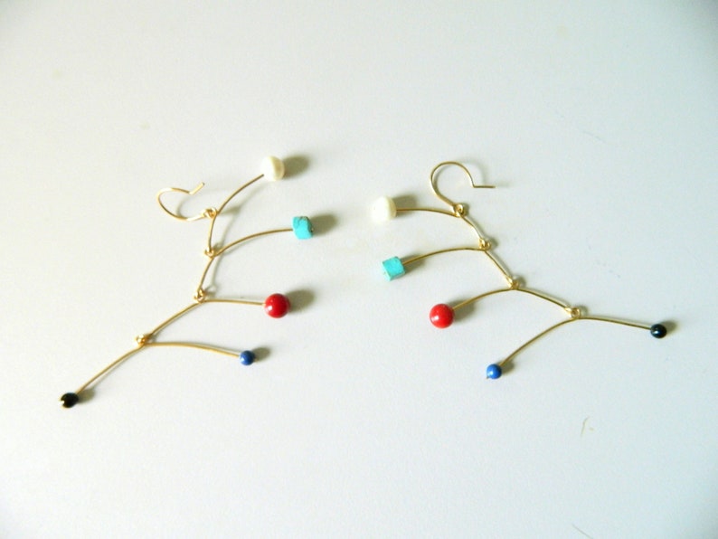 Mobile Earrings Modern Art Earrings Geometric Earrings Brass - Etsy