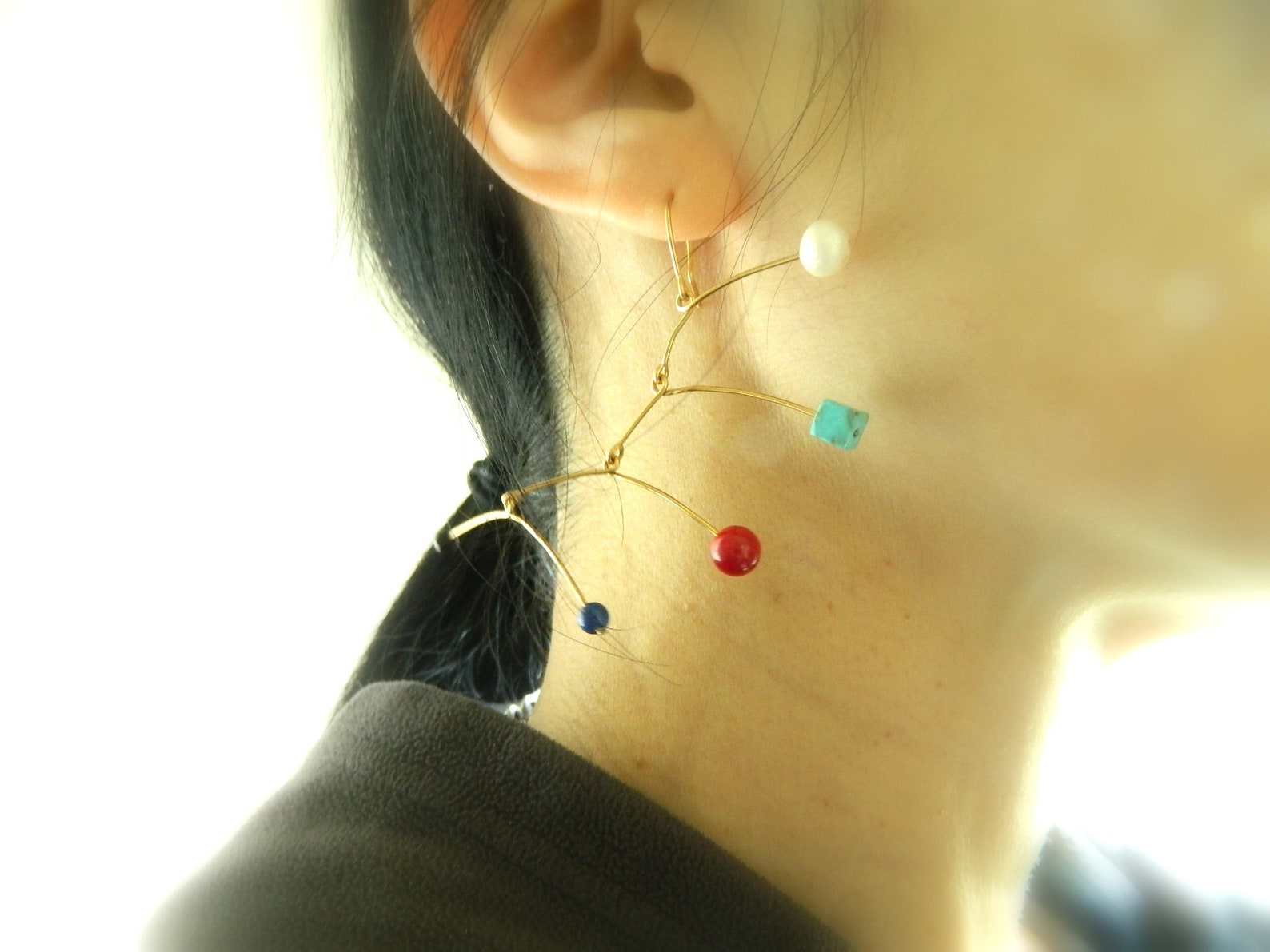 Mobile Earrings Modern Art Earrings Geometric Earrings Brass | Etsy