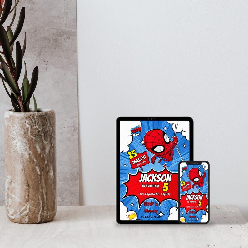Spidey Birthday Invitation | Editable Canva Invite Template - Etsy ...