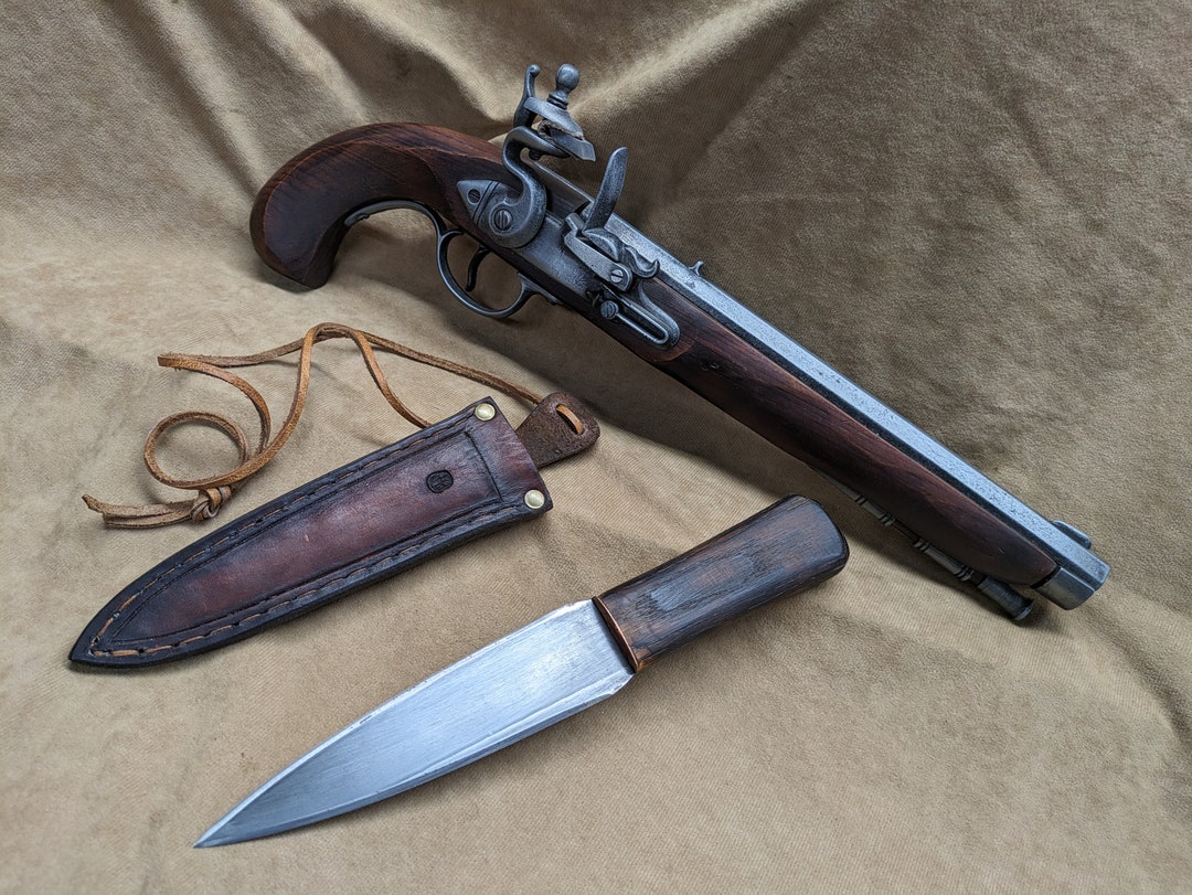 Hand Forged Knife: Made in Canada, Black Powder Patch Knife, Rendezvous ...