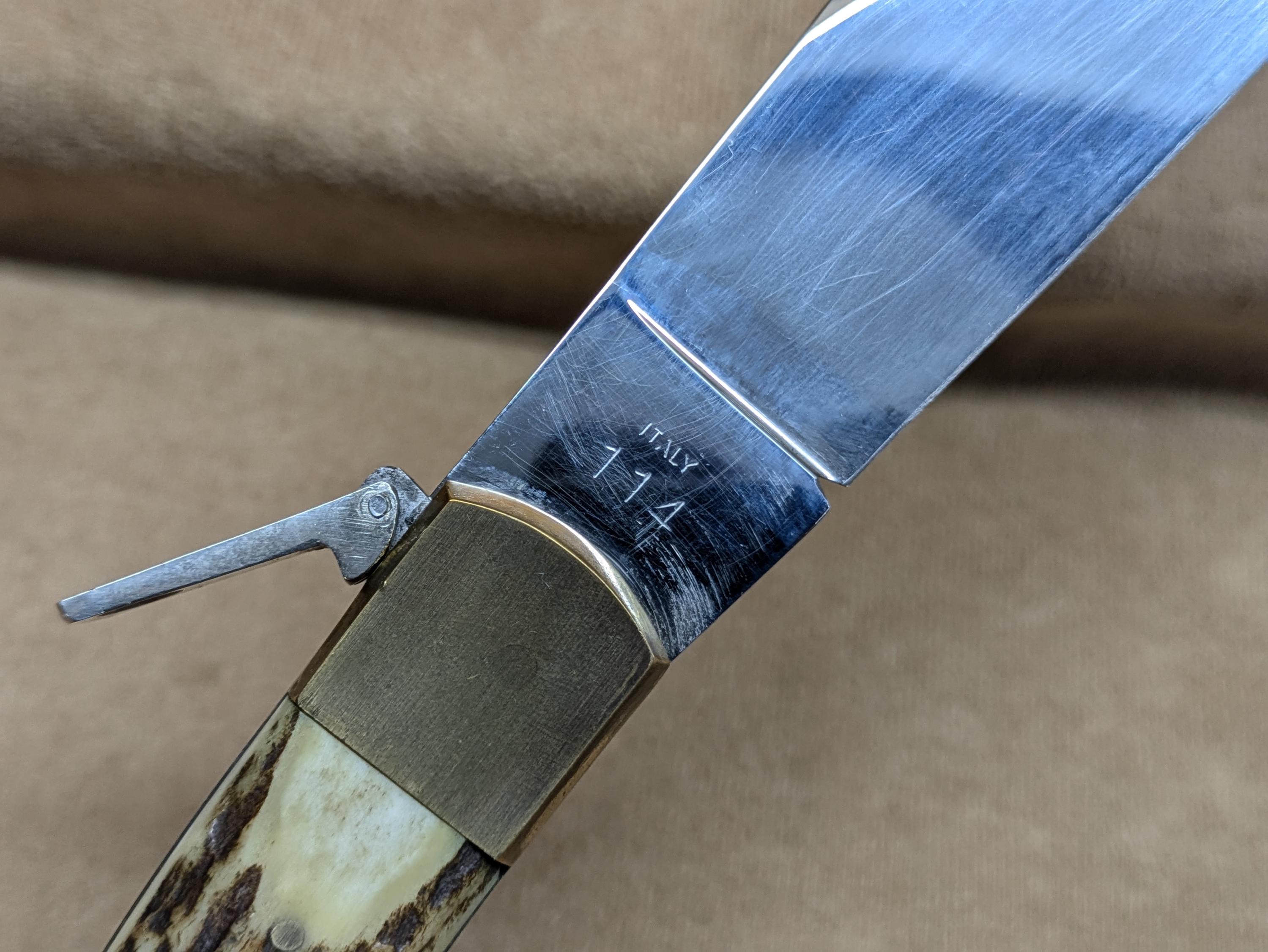 Large Vintage Navaja Folding Knife: Rare, Made in ITALY, LEPRE, MINT ...