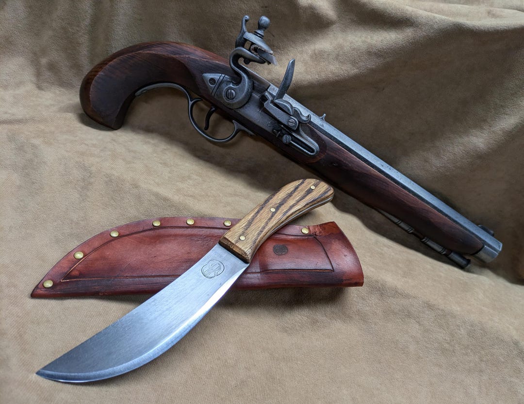 Hand Forged Knife: Made in Canada, Black Powder Patch Knife, Rendezvous ...