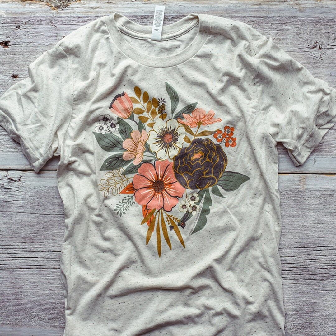 Flower Bouquet Floral Tee / Triblend T Shirt - Etsy