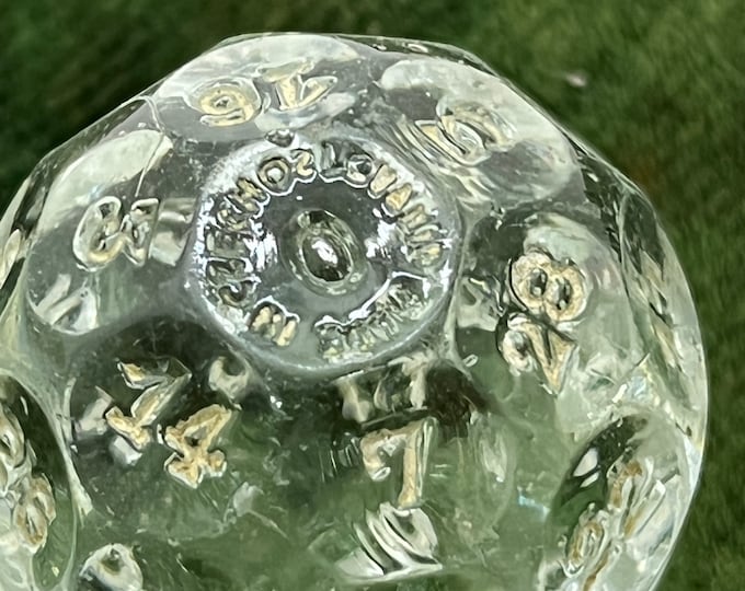 Vintage 32 Sided Dice ~ 1 Fortune Telling Game Die, Clear Glass ...