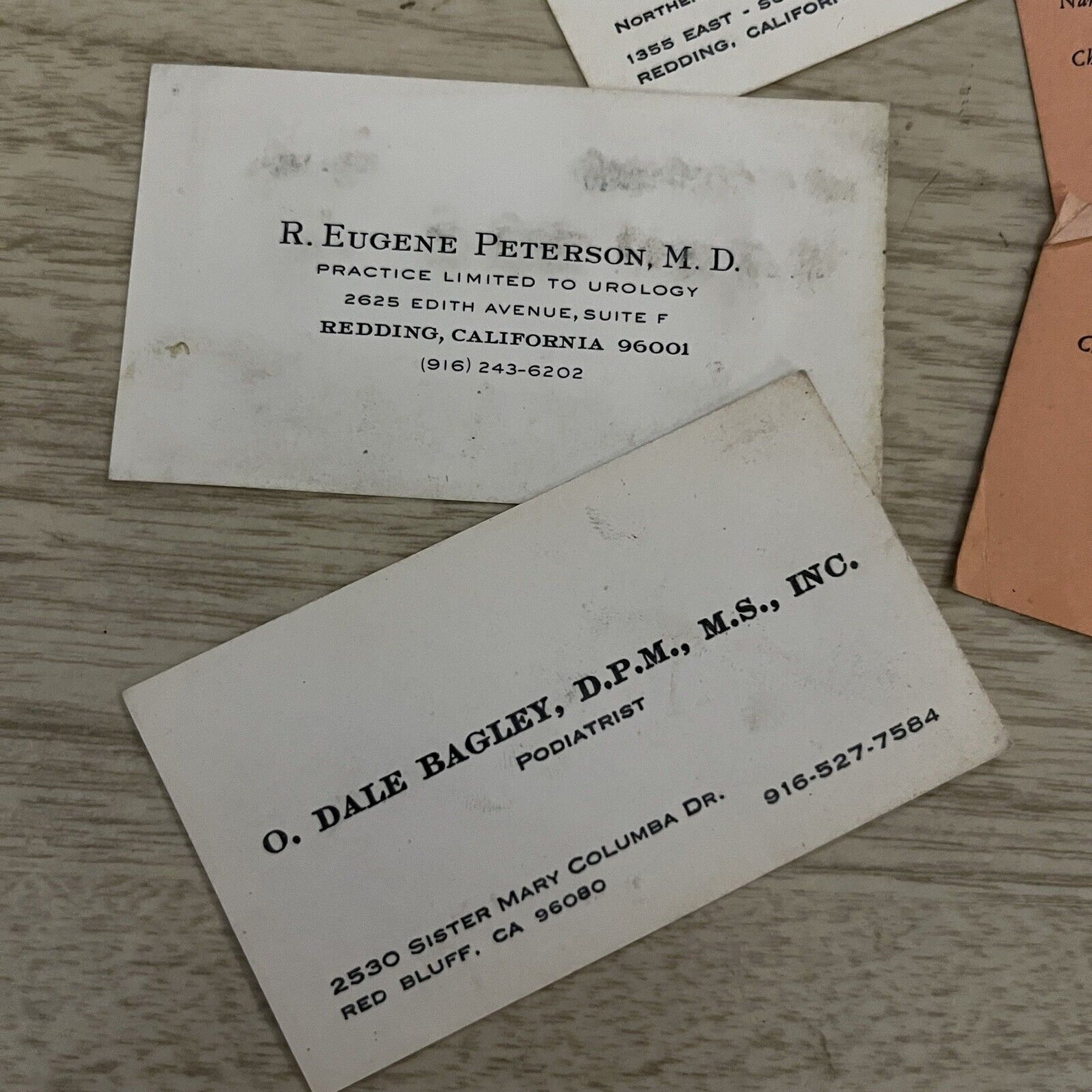 Vintage California Business Card Lot ~medical Doctors~dentist,plastic ...