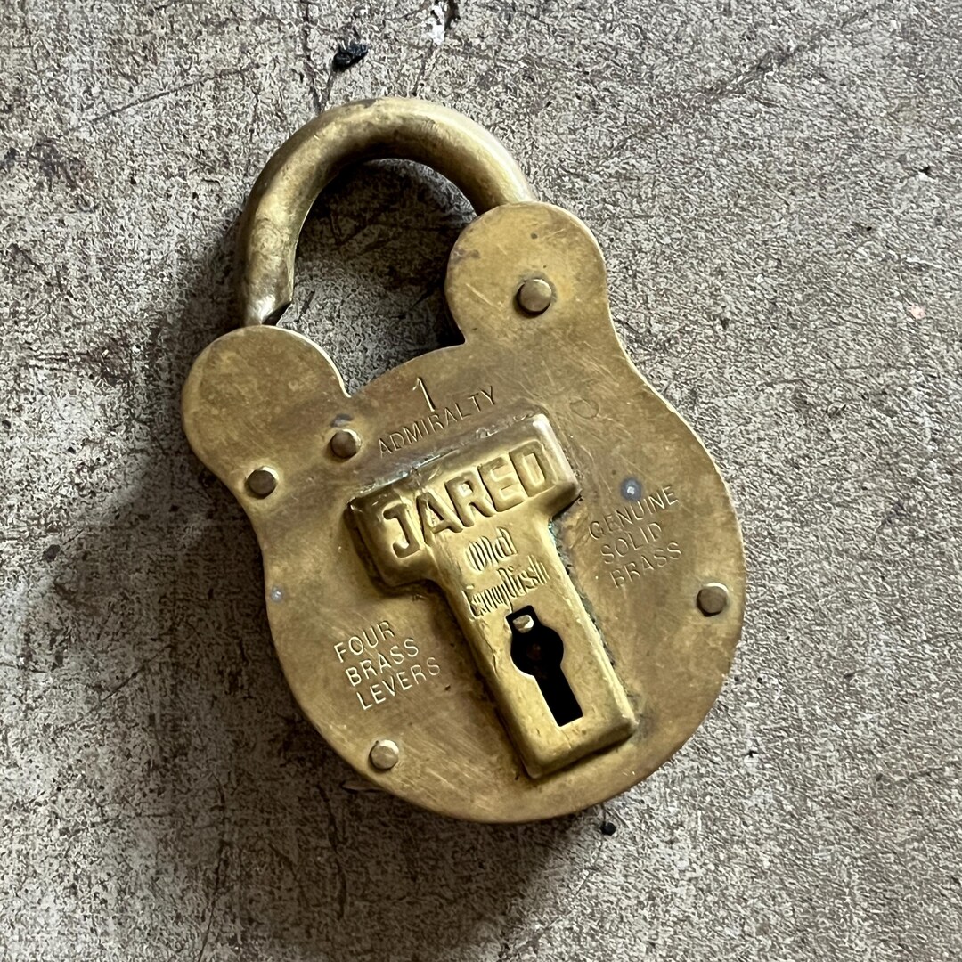 Vintage Jared Old English Admiralty 1 Solid Brass Padlock . No Key - Etsy