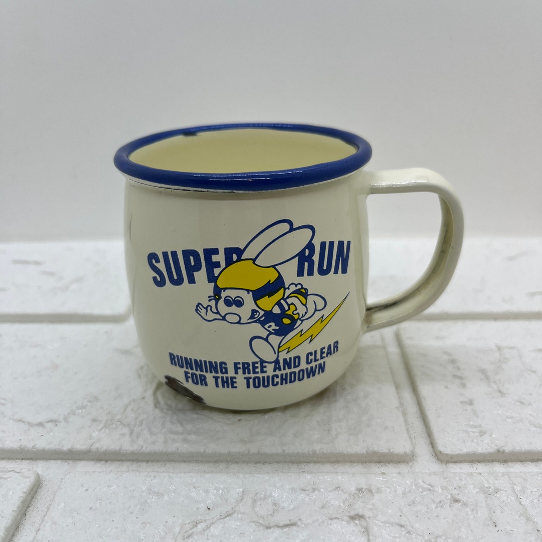 Vintage 1976 Sanrio Robby Rabbit Football Enamel Metal Cup, Mug . Japan ...