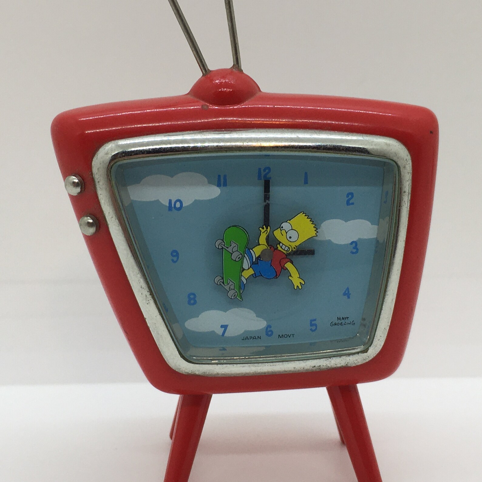 The Simpsons Rare La Brea Bart Simpson Mini Tv Quartz Clock | Etsy