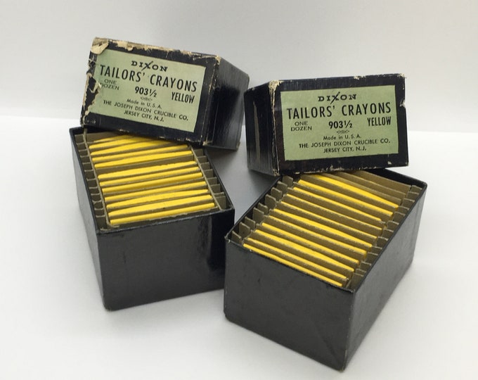 2 Dozen Dixon Tailors' Crayons . Vintage Boxed Yellow Tailor Chalk - Etsy